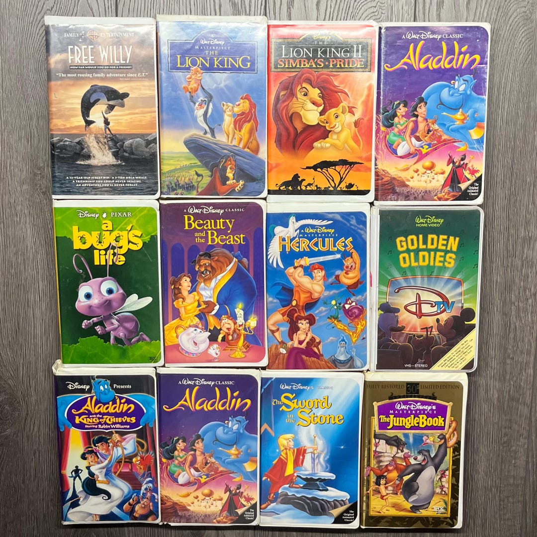 Disney Animated Vhs Lot Pick Free Willy Lion King Simba Aladdin Bug's ...