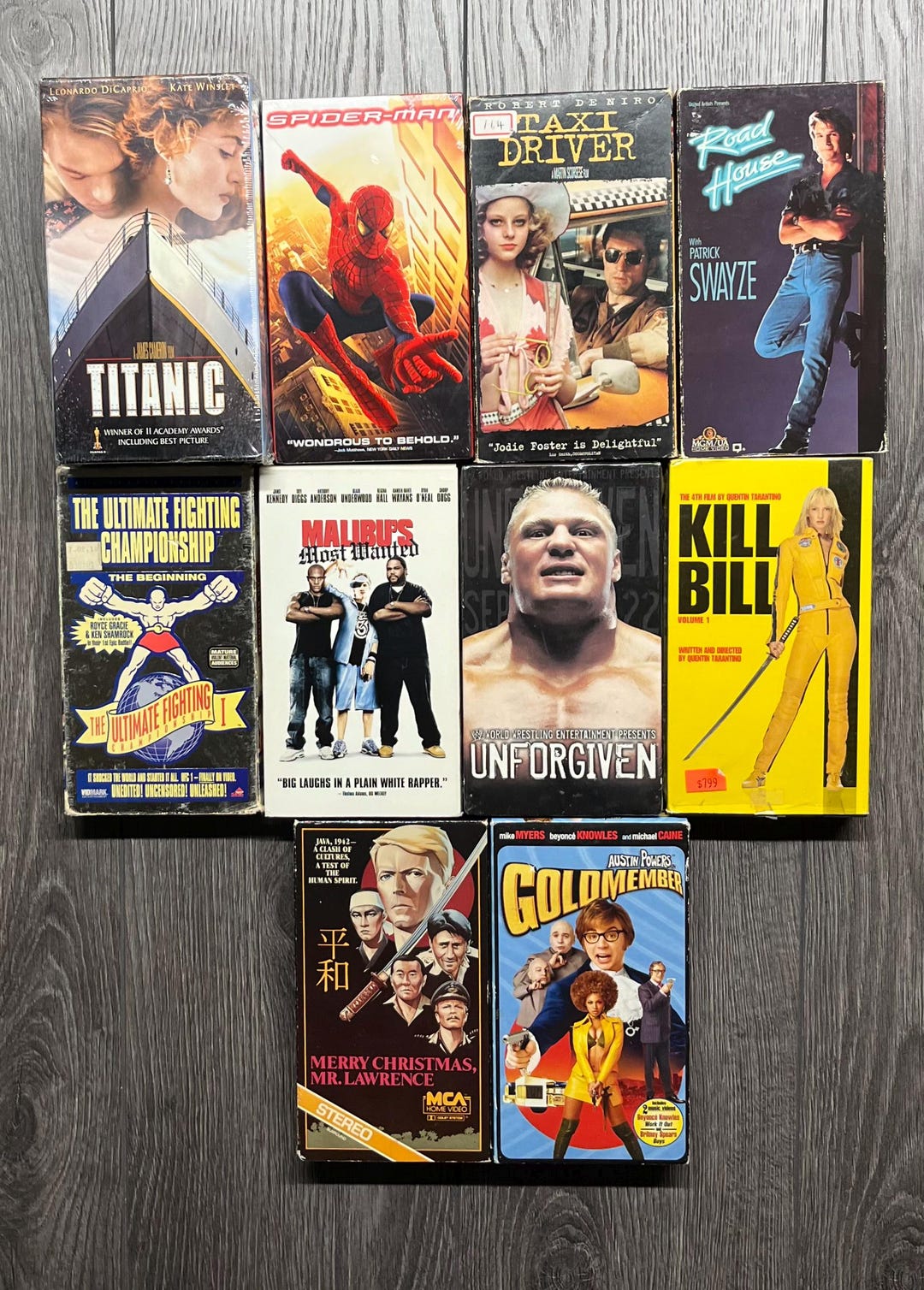 Classic VHS Lot Titanic Sealed Spiderman Taxi Driver Road House UFC the ...