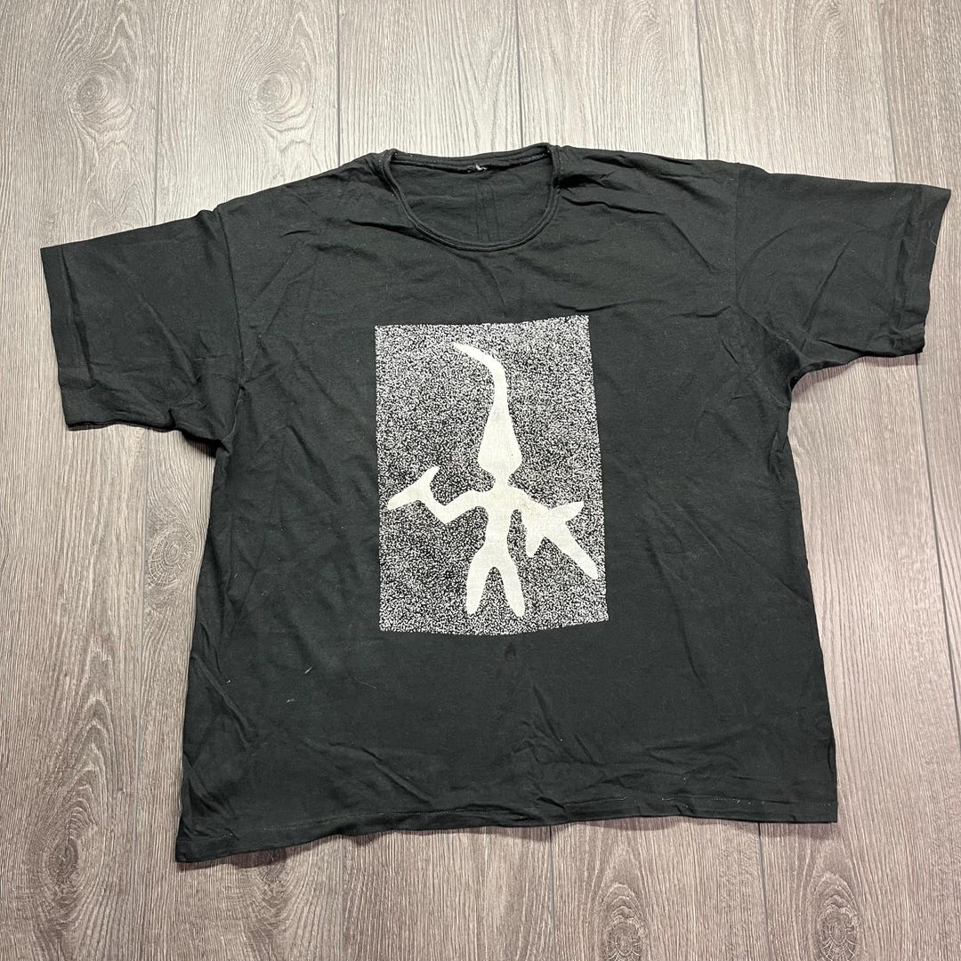 Vintage Abstract Art Character Stipple 1990s T Shirt Black Medium M ...