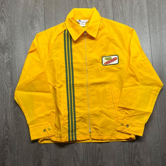 Vintage Dekalb Feed Seed Jacket 1970s Yellow Farm Pat… - Gem