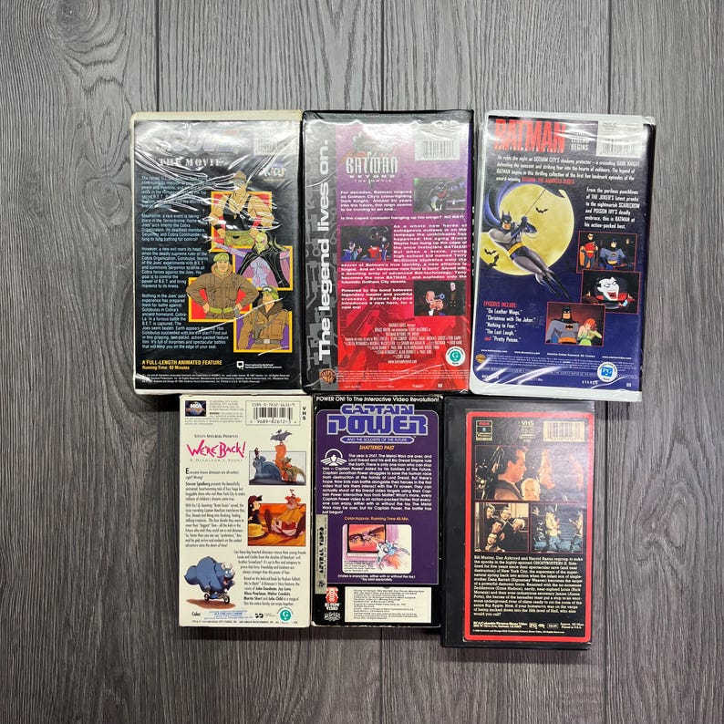 VHS Tapes Childhood Movie Collection GI Joe Batman Beyond Animated ...