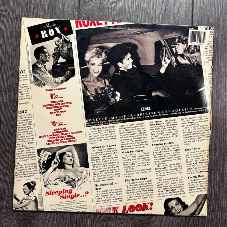 Look Sharp! LP by Roxette Vinyl 1988 VG+ E1-91098 Emi Usa - Etsy UK