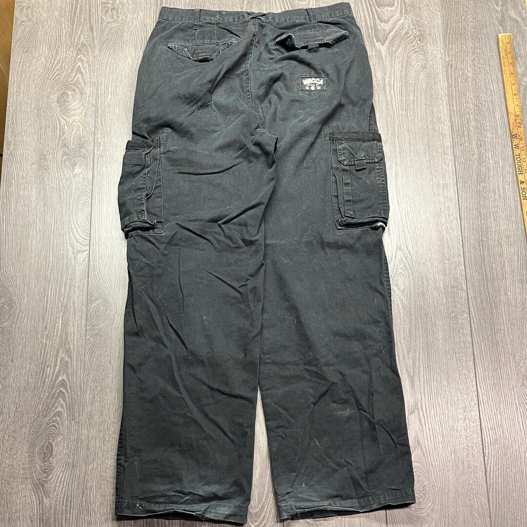 Vintage Mecca Clothing Co Baggy Black Cargo Pants 34 X 34 Skater Wide ...