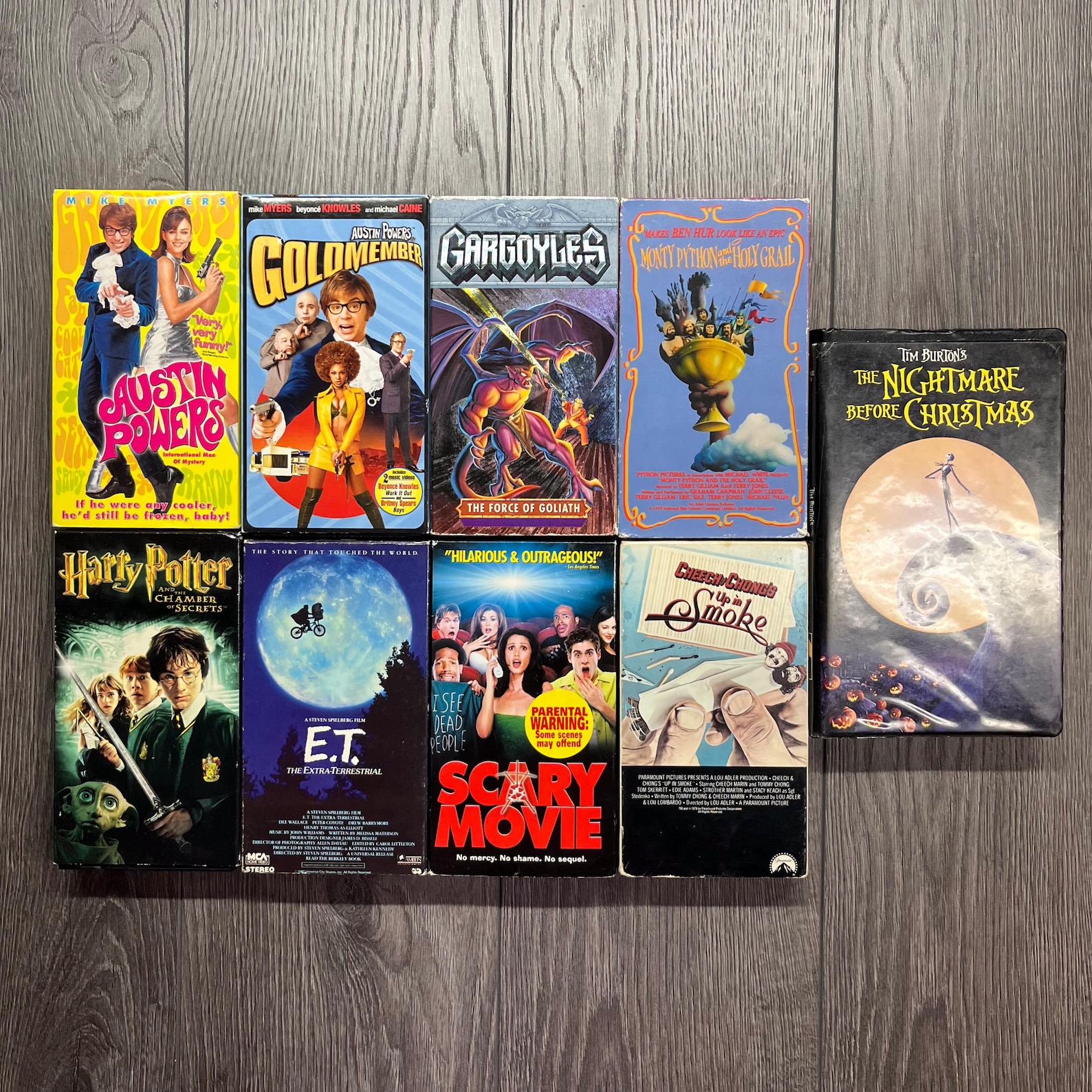 Classic VHS Movie Lot Austin Powers Gargoyles Monty Python Harry Potter ...