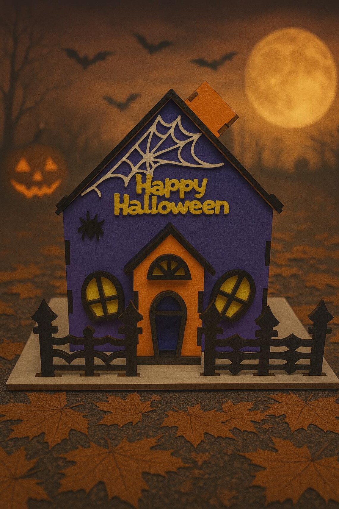 DIY Halloween Haunted House Wood Kit: Spooky Craft Decor (7x4x4) - Etsy