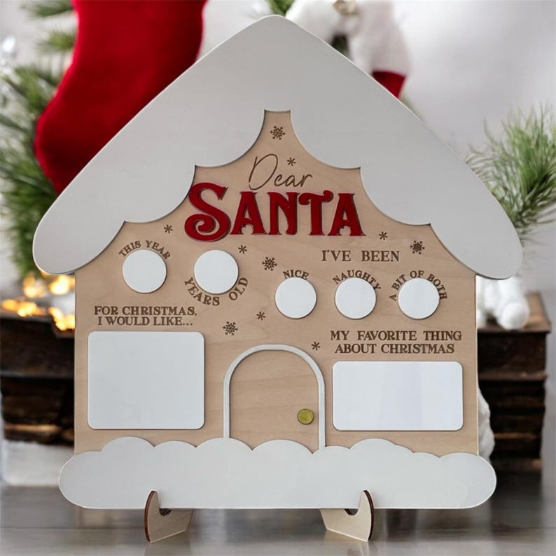 Dear Santa Board for Kids, Christmas Letter Sign, Holiday Activity ...