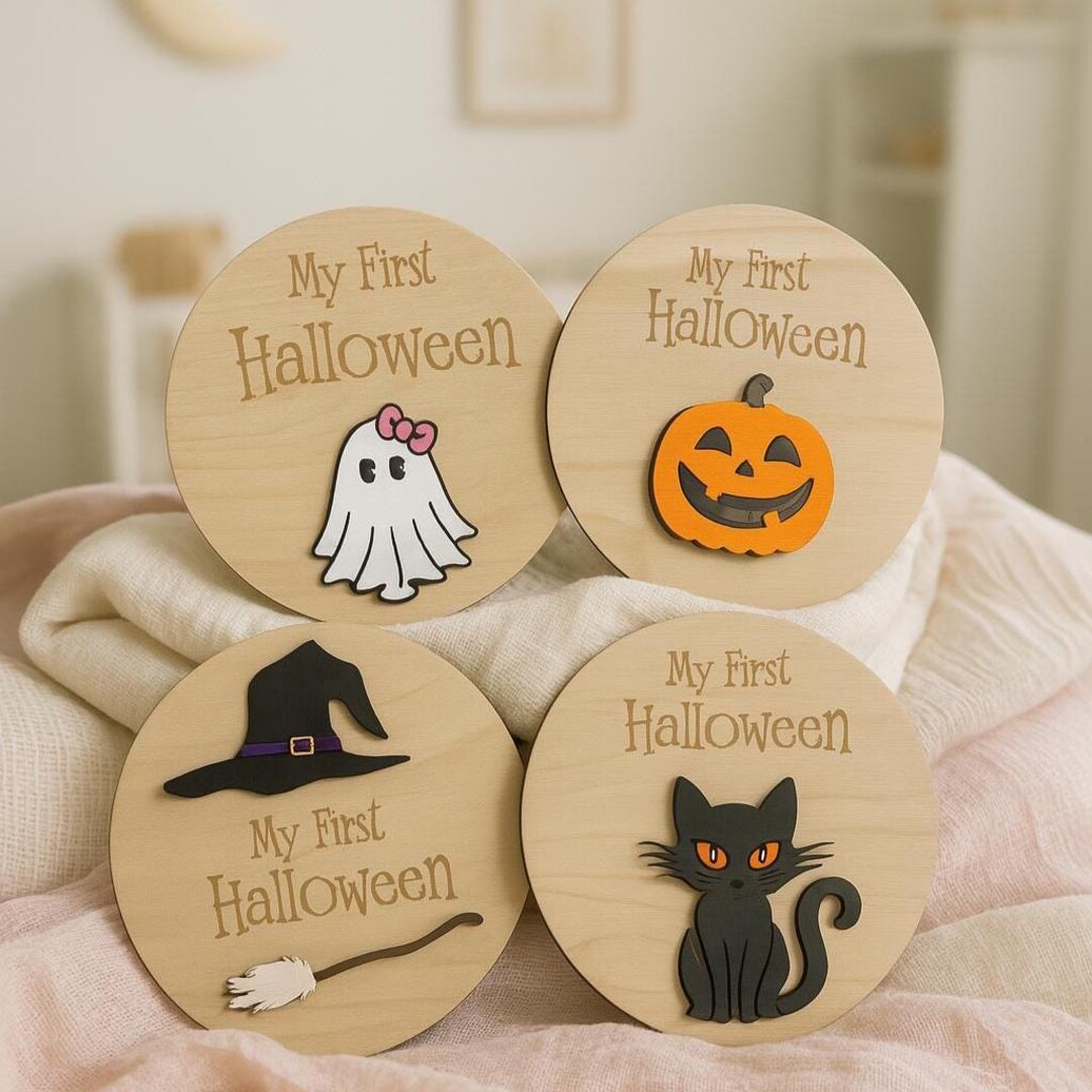 Baby's First Halloween Milestone Disc - Wooden Photo Prop - Etsy