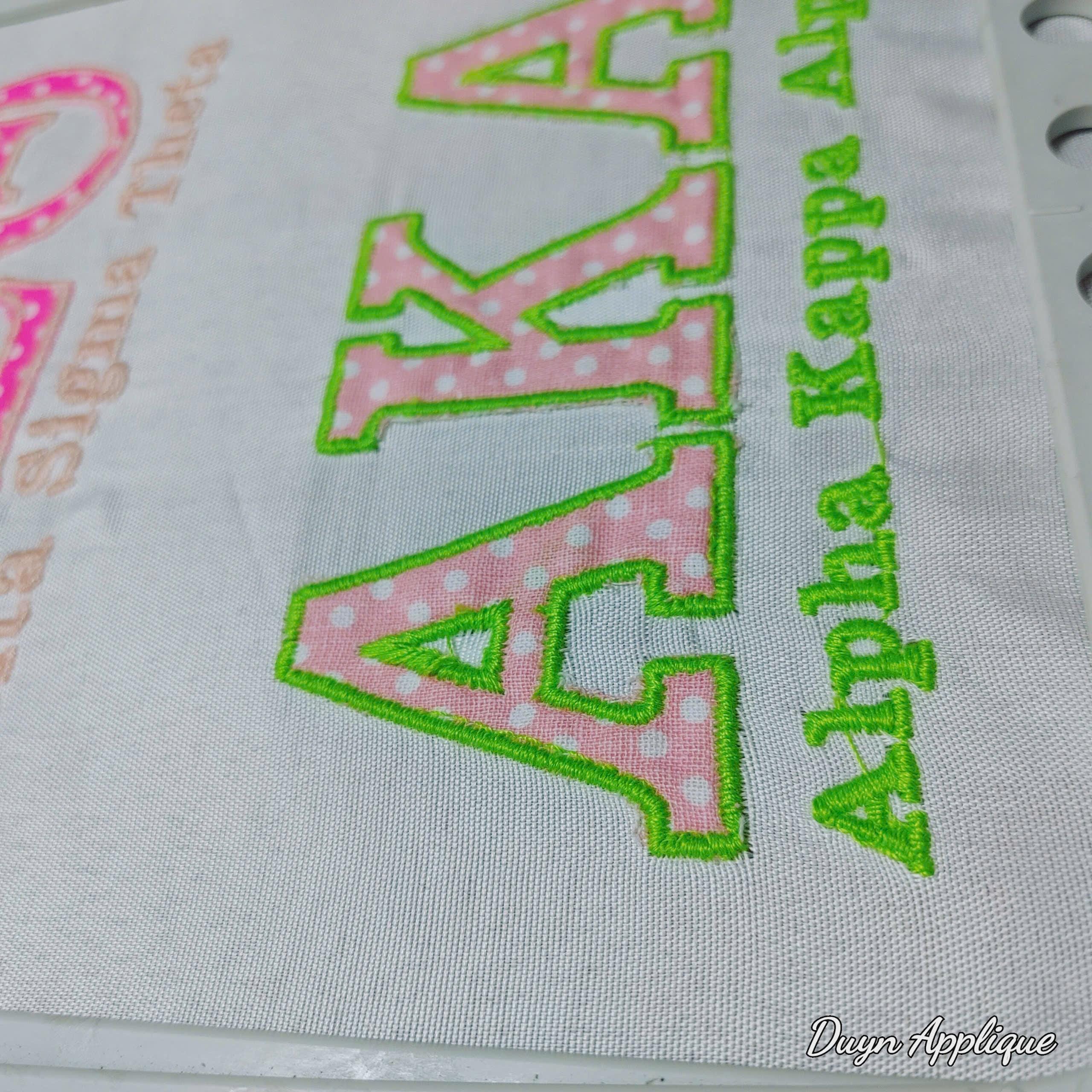 Alpha Kappa Alpha Sorority Embroidery Design, Applique Embroidery ...