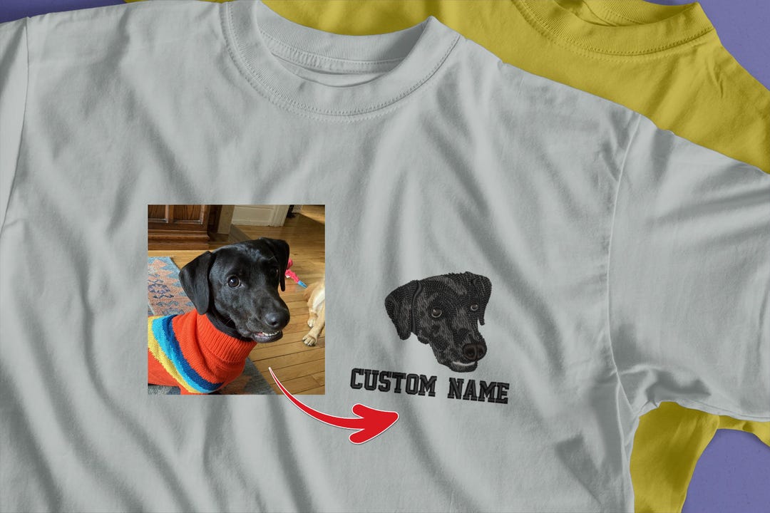 Custom Pet Face Embroidery, Pet Photo Embroidery, Dog Face Embroidery ...