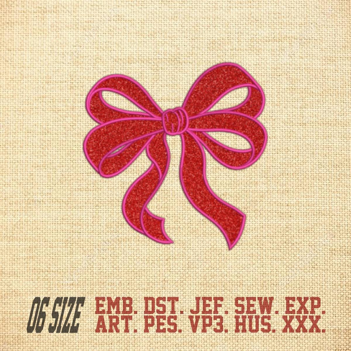 Side Bow Applique Embroidery, Red Bow Applique Embroidery, Sweatshirt ...