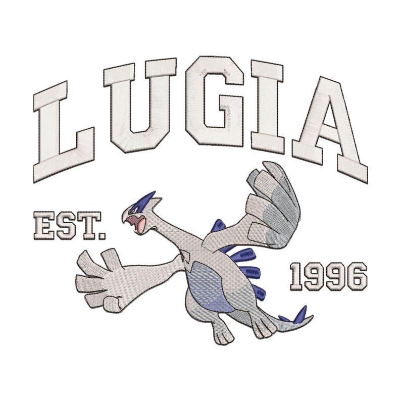 Lugia Pokemon Embroidery Design, Pokemon Embroidered, Lugia Embroidery ...