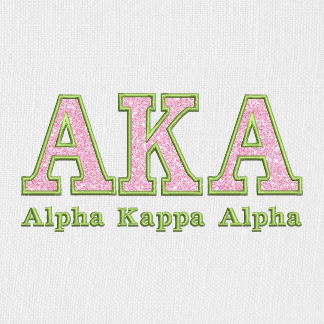 Alpha Kappa Alpha Sorority Embroidery Design, Applique Embroidery ...