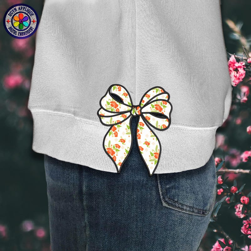 Side Bow Applique - Etsy