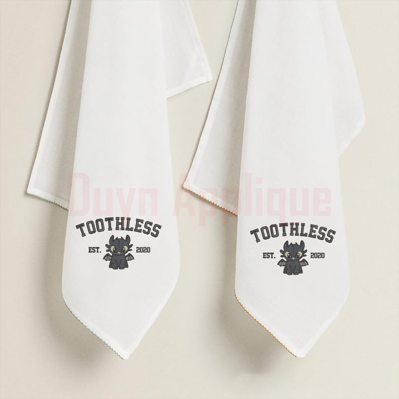 Toothless Embroidery Design, Night Fury Embroidery Design, Cartoon ...