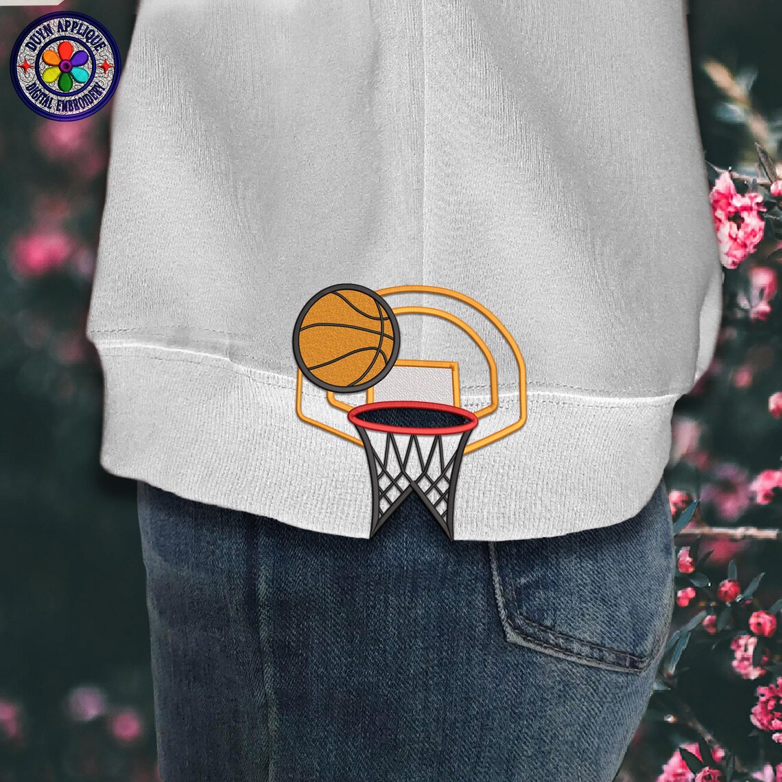 Basketball Embroidery Design. Basketball Side Bow, Basketball Bow Tie ...