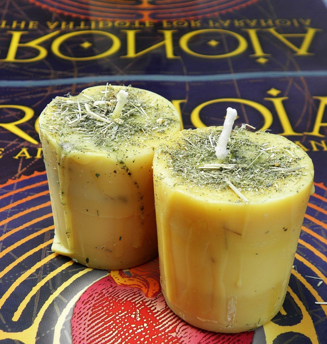 Clear Vision Ritual Candles - Two (2) Yellow Votives Soy Blend for ...