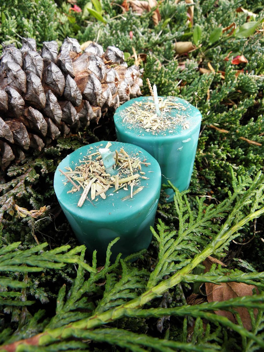 Blessed Yule Spell Candles - Two (2) Winter Solstice Christmas Holiday ...