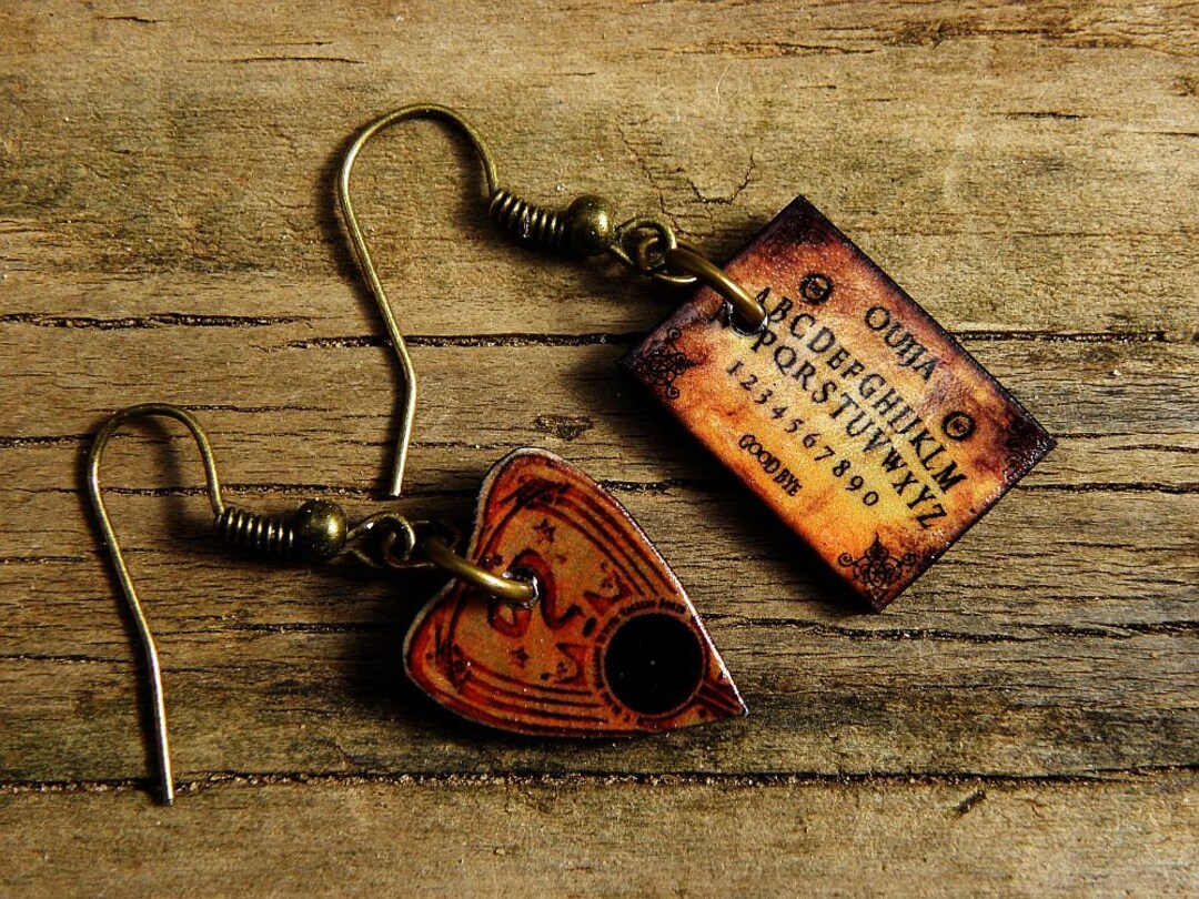 Mini Vintage Ouija Board Good Bye V20 Dangle Earrings Wiccan Pagan Goth ...