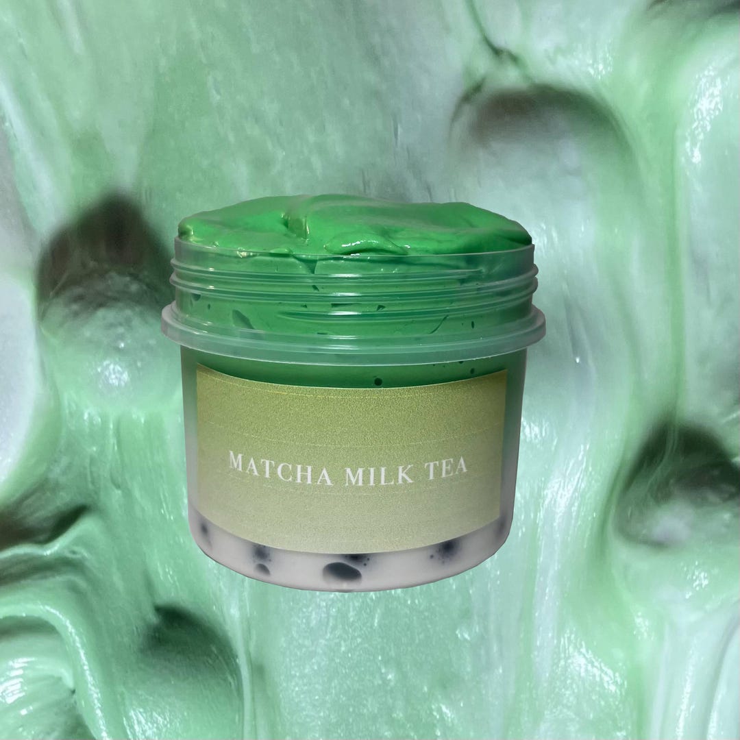 Matcha Milk Tea Butter Slime – Soft, Creamy Slime With Boba Beads - Etsy