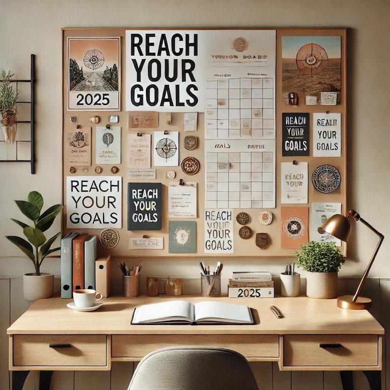 Vision Board Guide + Printable Template | Manifestation & Goal Setting ...