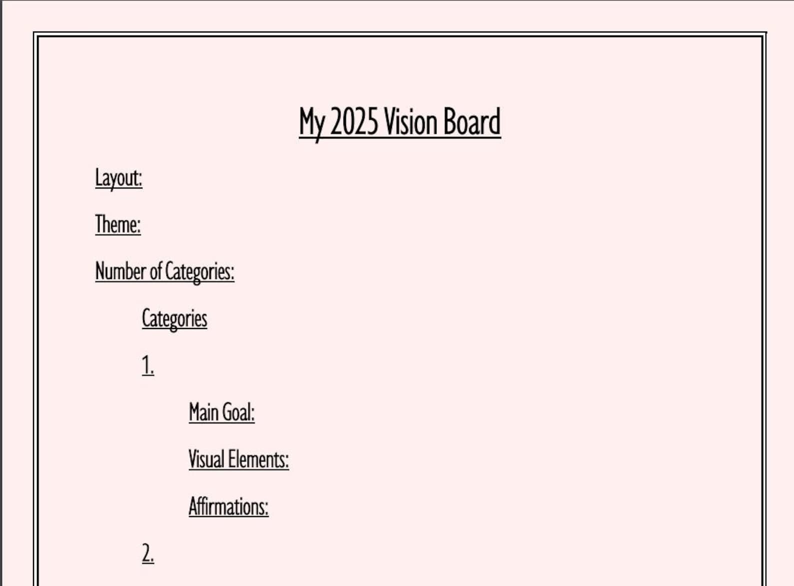 Vision Board Guide + Printable Template | Manifestation & Goal Setting ...