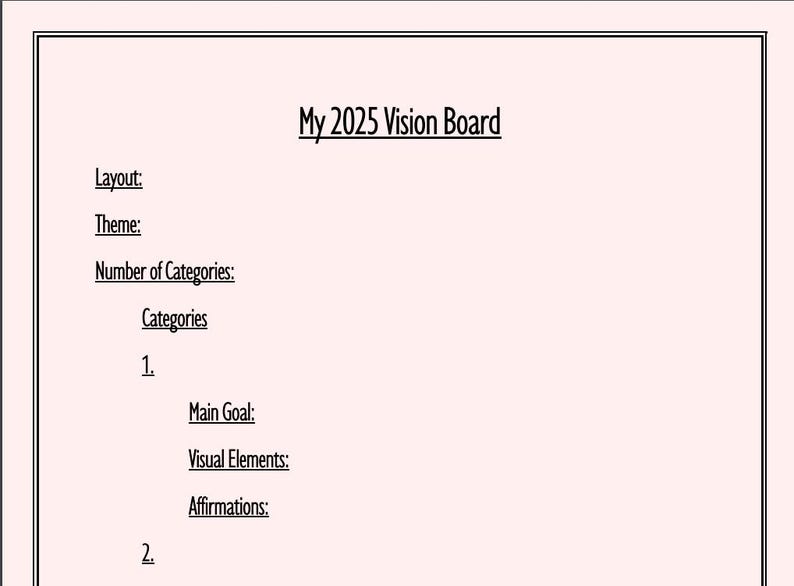 Vision Board Guide + Printable Template | Manifestation & Goal Setting ...