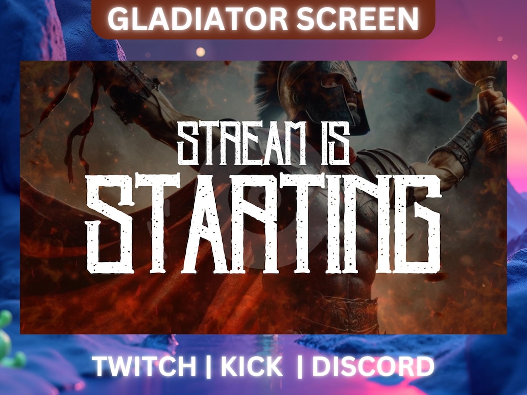 Twitch Animated Stream Screens | Gladiator Overlay Pack | Gaming Stream ...