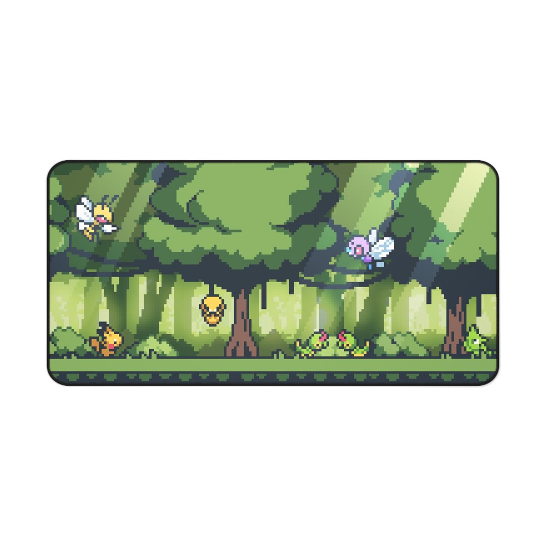 Custom Bug Type Forest Themed XL Desk Mat for Game Fans 32"x16" - Etsy