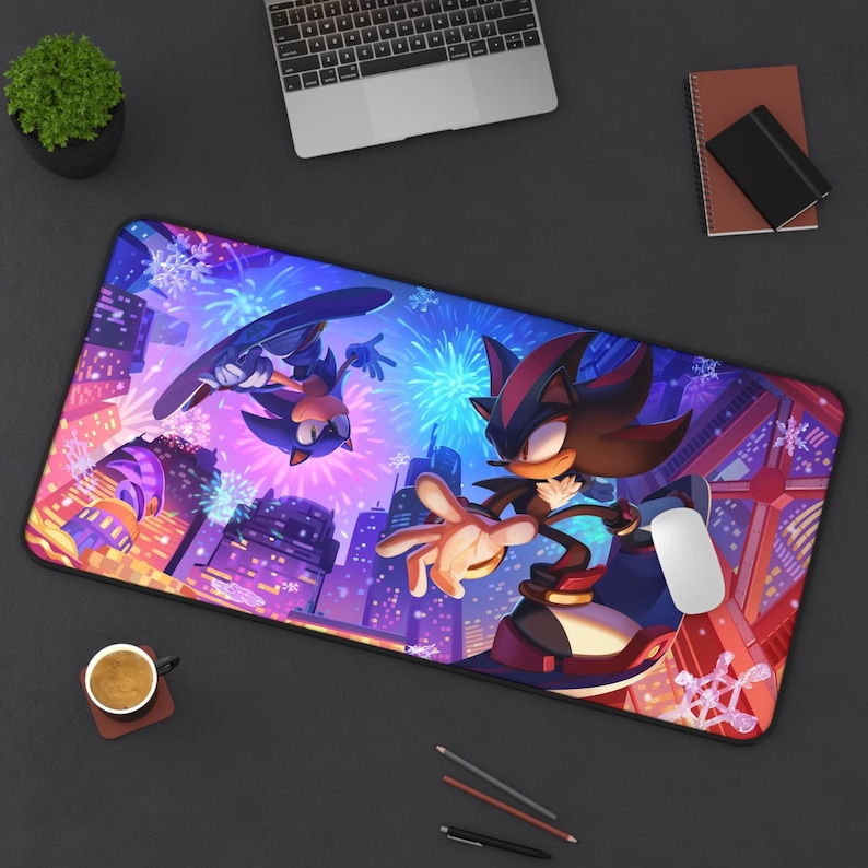 Custom Sonic Shadow Themed XL Desk Mat for Fans 32"x16" - Etsy
