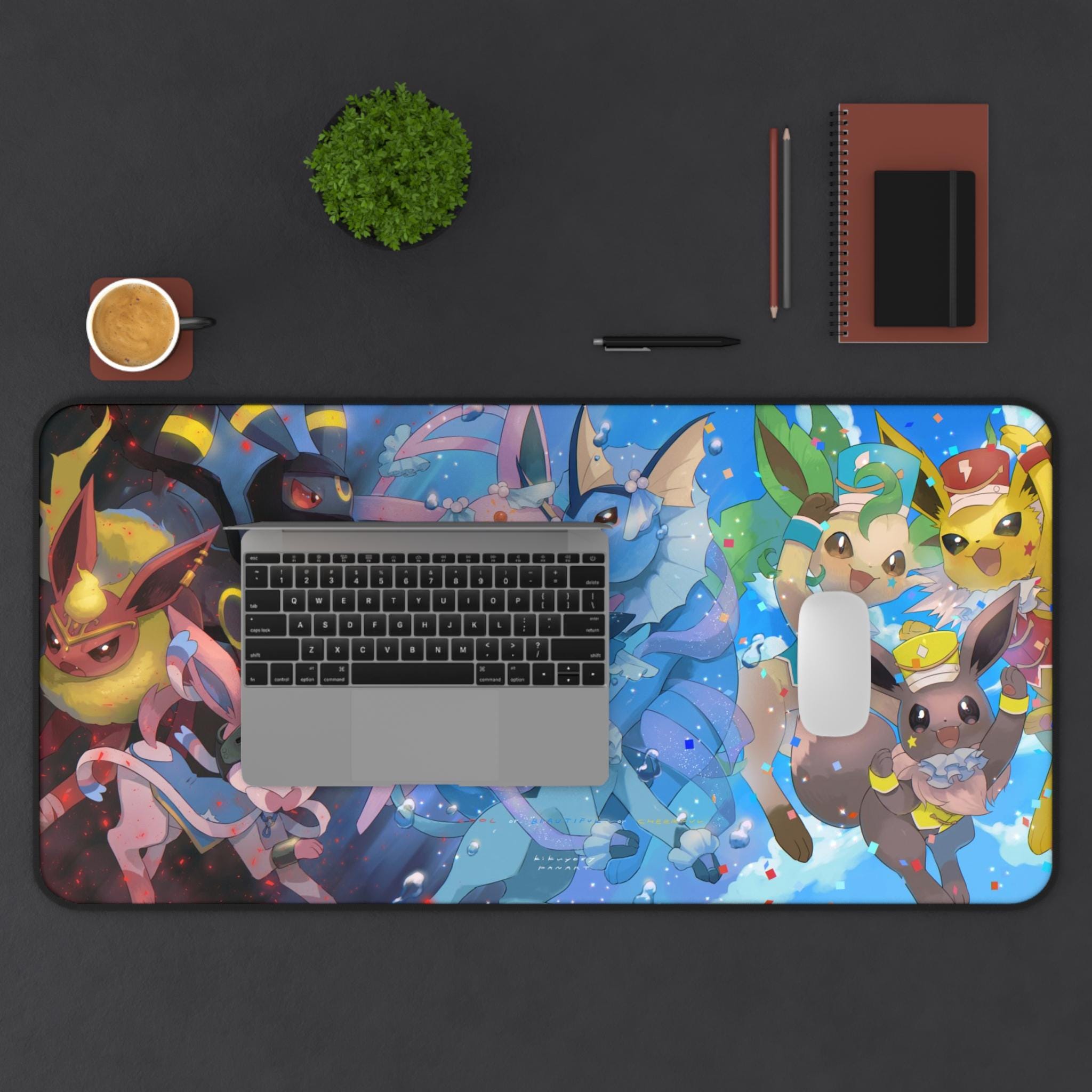Custom Eeeveelutions Themed XL Desk Mat for Game Fans 32"x16" - Etsy