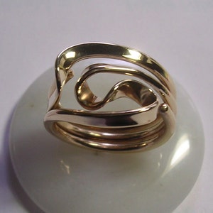 Three Turn Vortex Energy Ring™ in 14k Yellow Gold or 14k Rose Gold ...