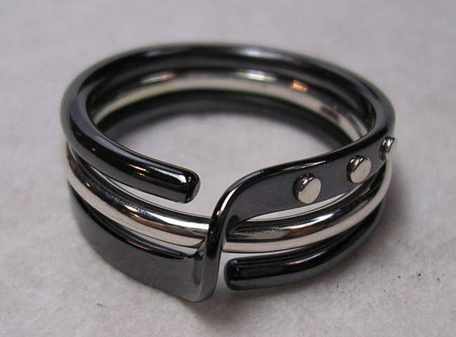 Blackened Niobium Wave Energy Ring™ With Sterling Accents - Etsy