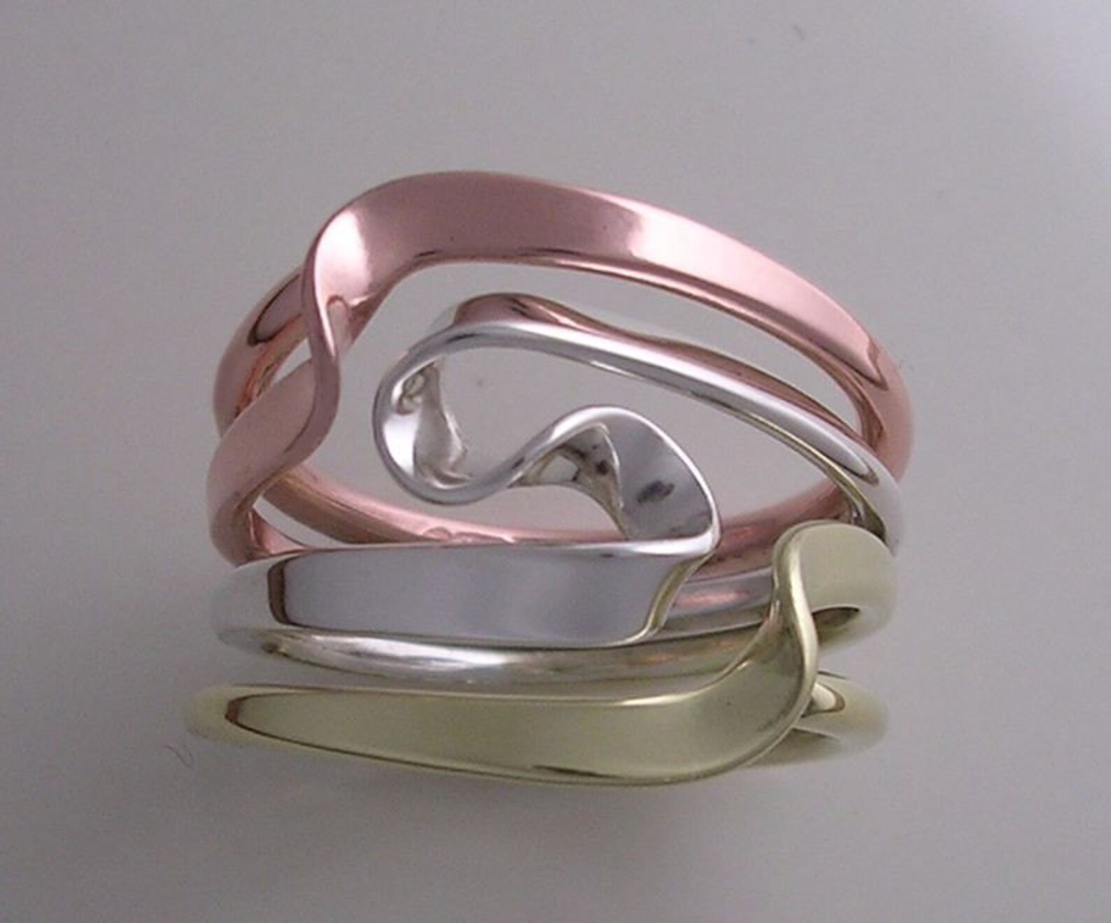 Tesla Inspired Tri-metal Energy Ring™. Silver, Copper, Brass. - Etsy