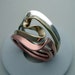 Tesla Inspired Silver, 14k Yellow Gold and Copper Vortex Energy Ring ...
