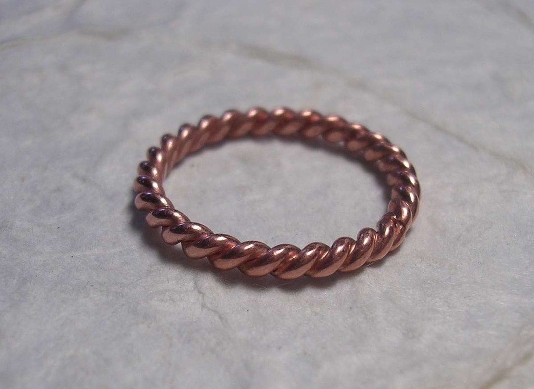 Pure Copper Twisted Ring in Various Gauges - Etsy