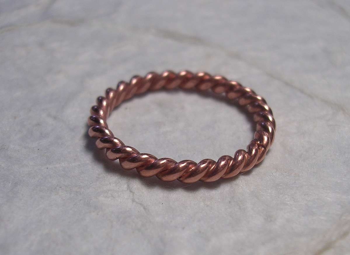 Pure Copper Twisted Ring in Various Gauges - Etsy