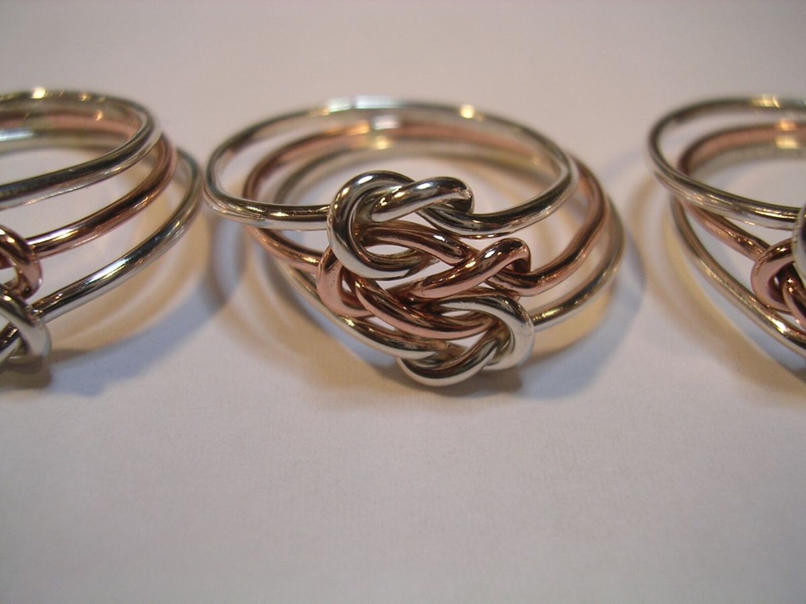 Set of 3 Triple Love Knot Rings in Sterling Silver & Pure | Etsy