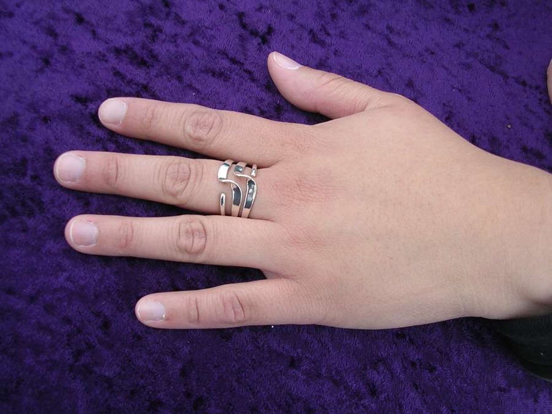 Three Turn Wave Energy Ring™ © in Sterling Silver, 14k Yellow Gold, 14k ...