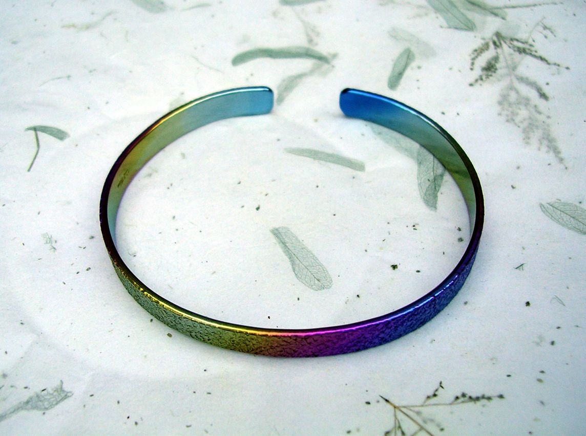 Niobium Bracelet in a Rainbow of Colors and a Light Mock Pavé | Etsy