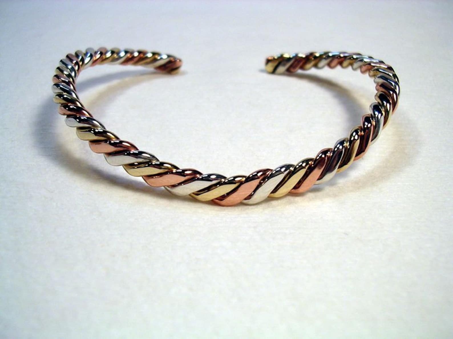 Twisted Tri-metal Classic Bracelet - Etsy