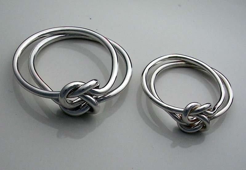 2 Double Love Knot Rings in Sterling Silver 16gauge and | Etsy