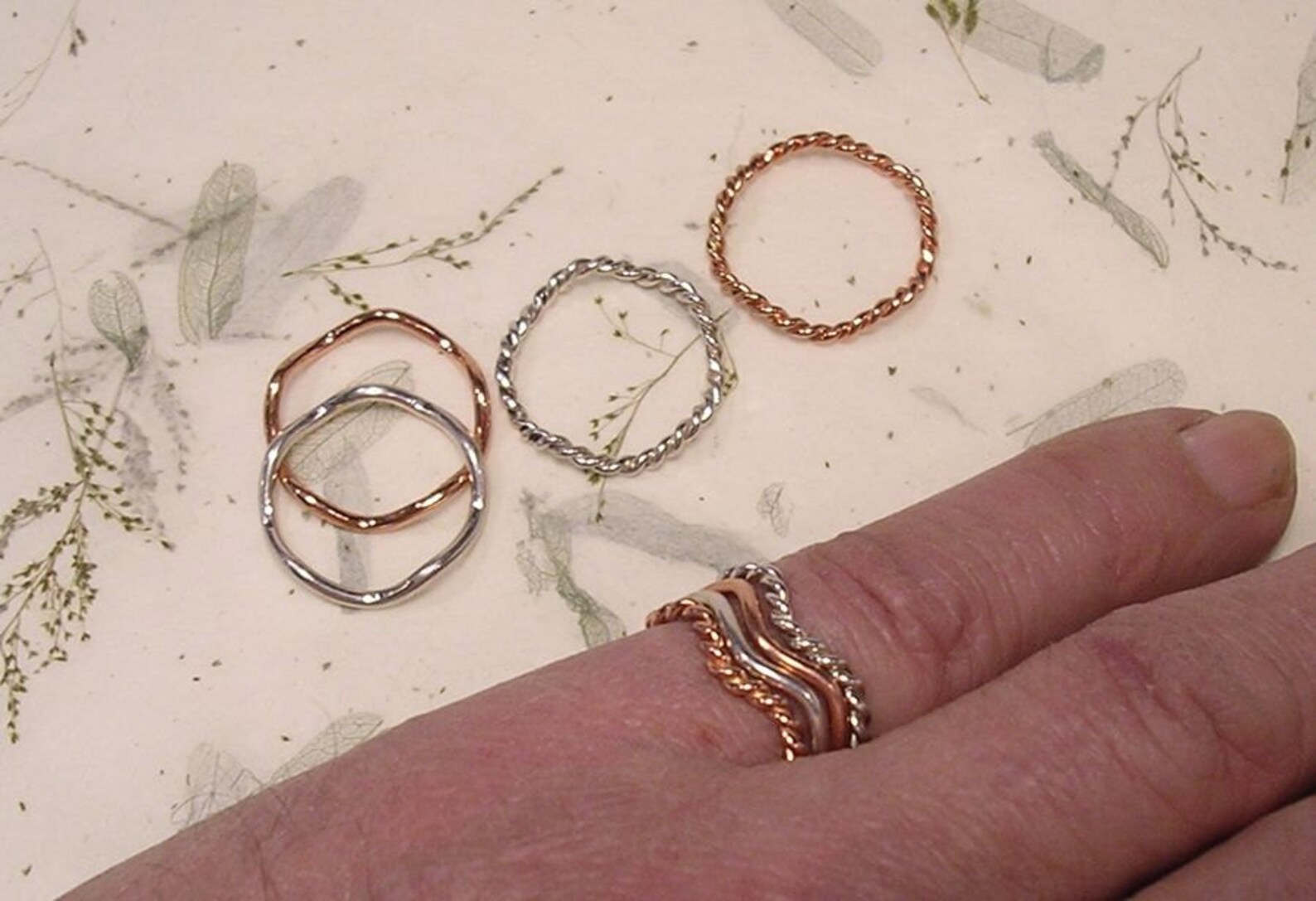 Subtle Wavy Rings in Twisted and Plain. Available in Copper - Etsy