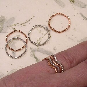 Subtle Wavy Rings in Twisted and Plain. Available in Copper, Sterling ...