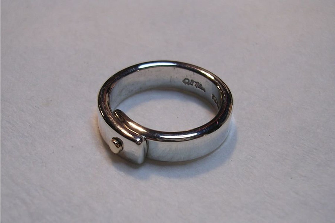 One Rivet Ring - Sterling Silver With 14k Gold Rivet - Etsy