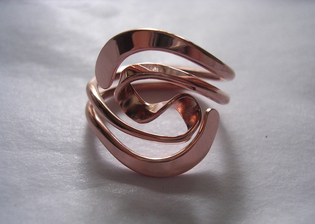 Winged Two Turn Vortex Energy Ring™ in Pure Copper - Etsy