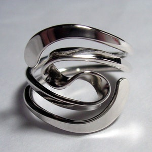 Winged Two Turn Vortex Energy Ring™ in Sterling Silver - Etsy