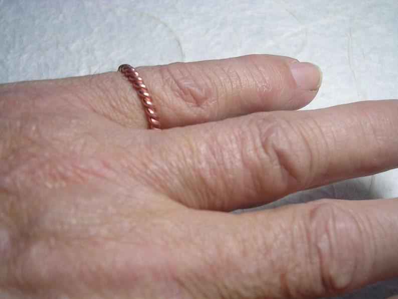 Pure Copper Twisted Ring in Various Gauges - Etsy