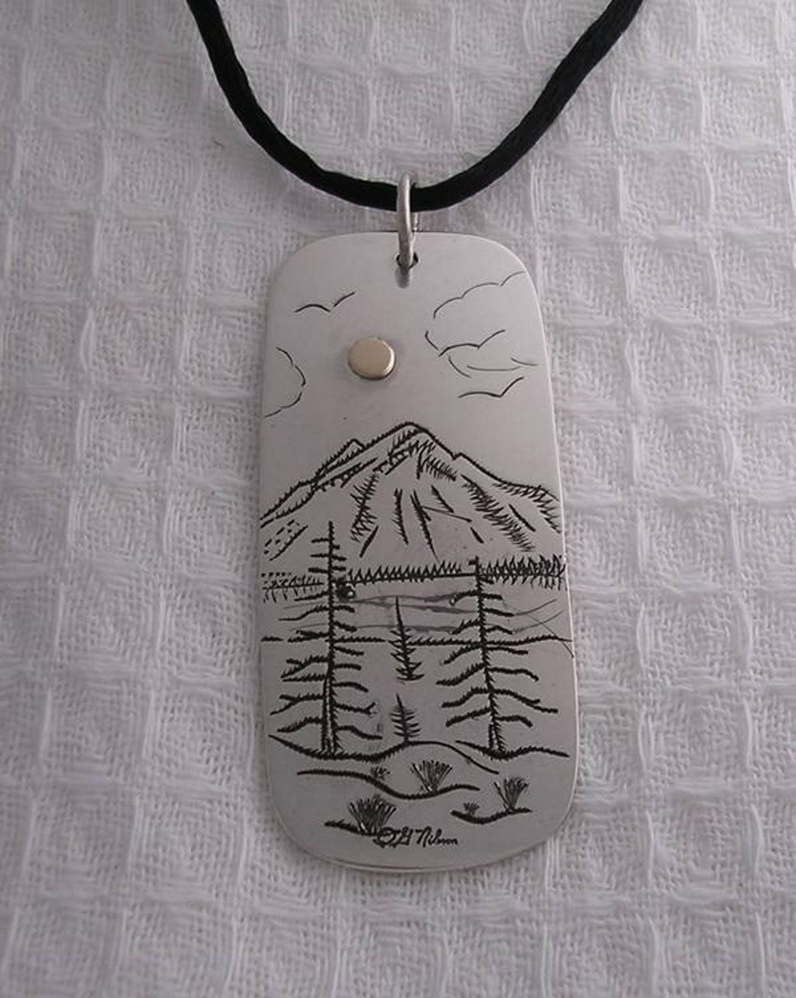 Hand Engraved Pendant of Mt. Rainier in Sterling Silver With - Etsy