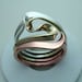 Tesla Inspired Silver, 14k Yellow Gold and Copper Vortex Energy Ring ...
