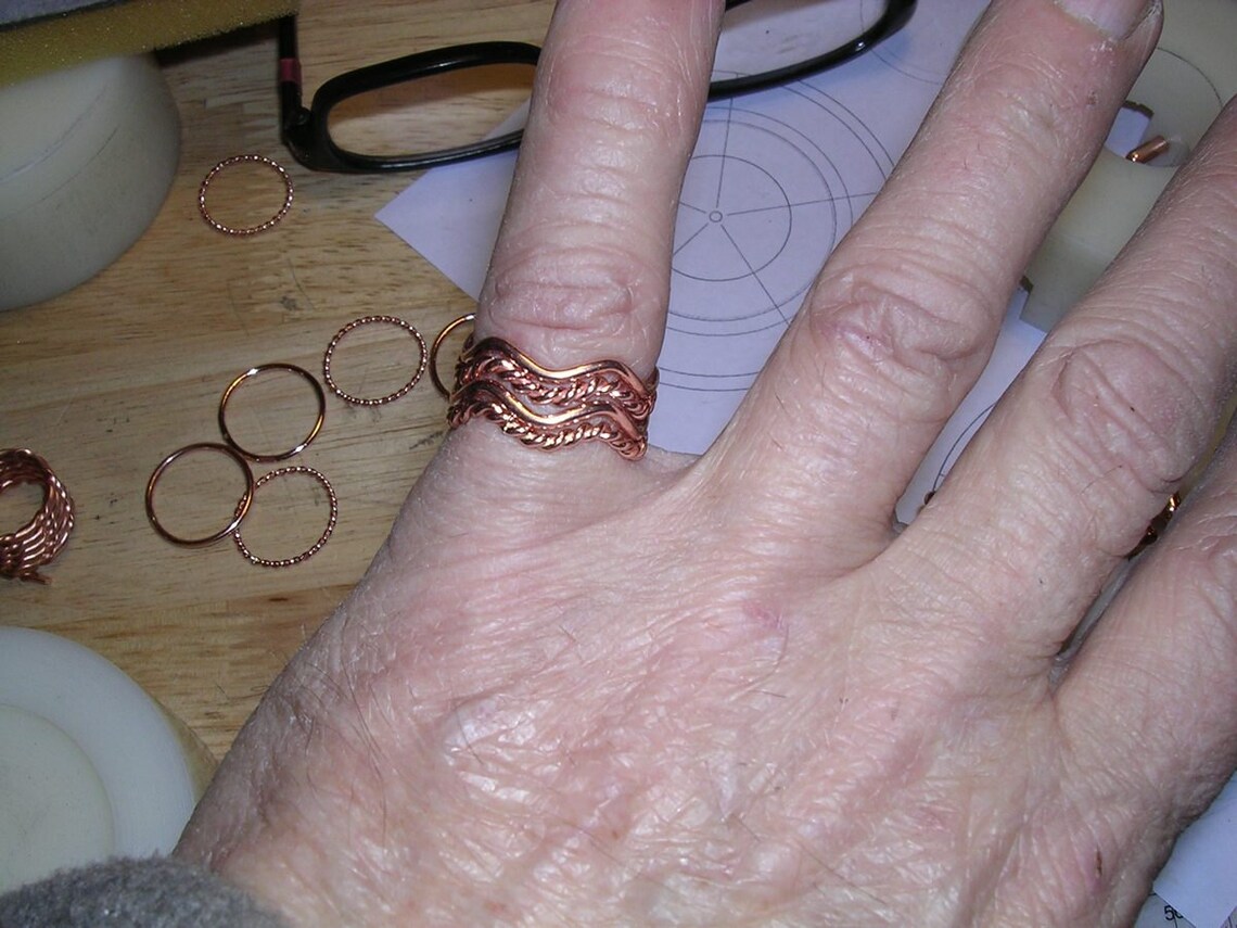 Subtle Wavy Rings in Twisted and Plain. Available in Copper - Etsy